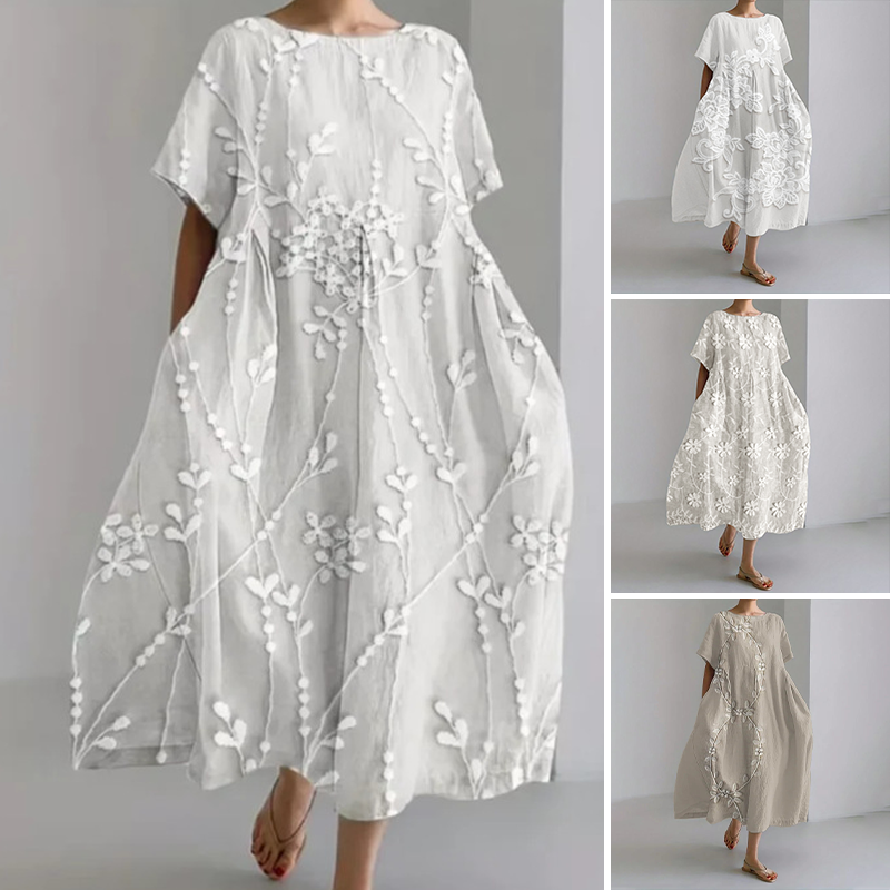 Rochie midi lejeră pentru femei, moale și confortabilă – casseen